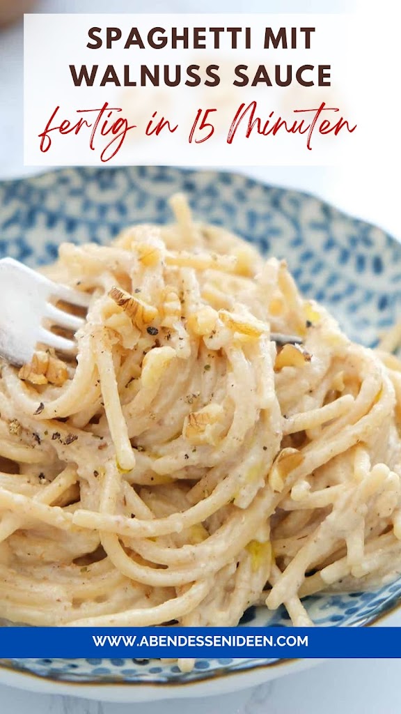 Spaghetti mit Walnuss Sauce - Schnell und in 10 Minuten fertig - Einfache Rezepte